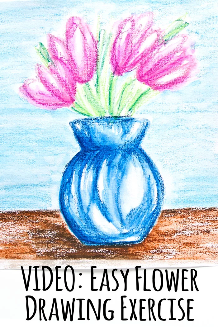 VIDEO: Easy Expressive Flower Drawing Exercise Using Watersoluble ...
