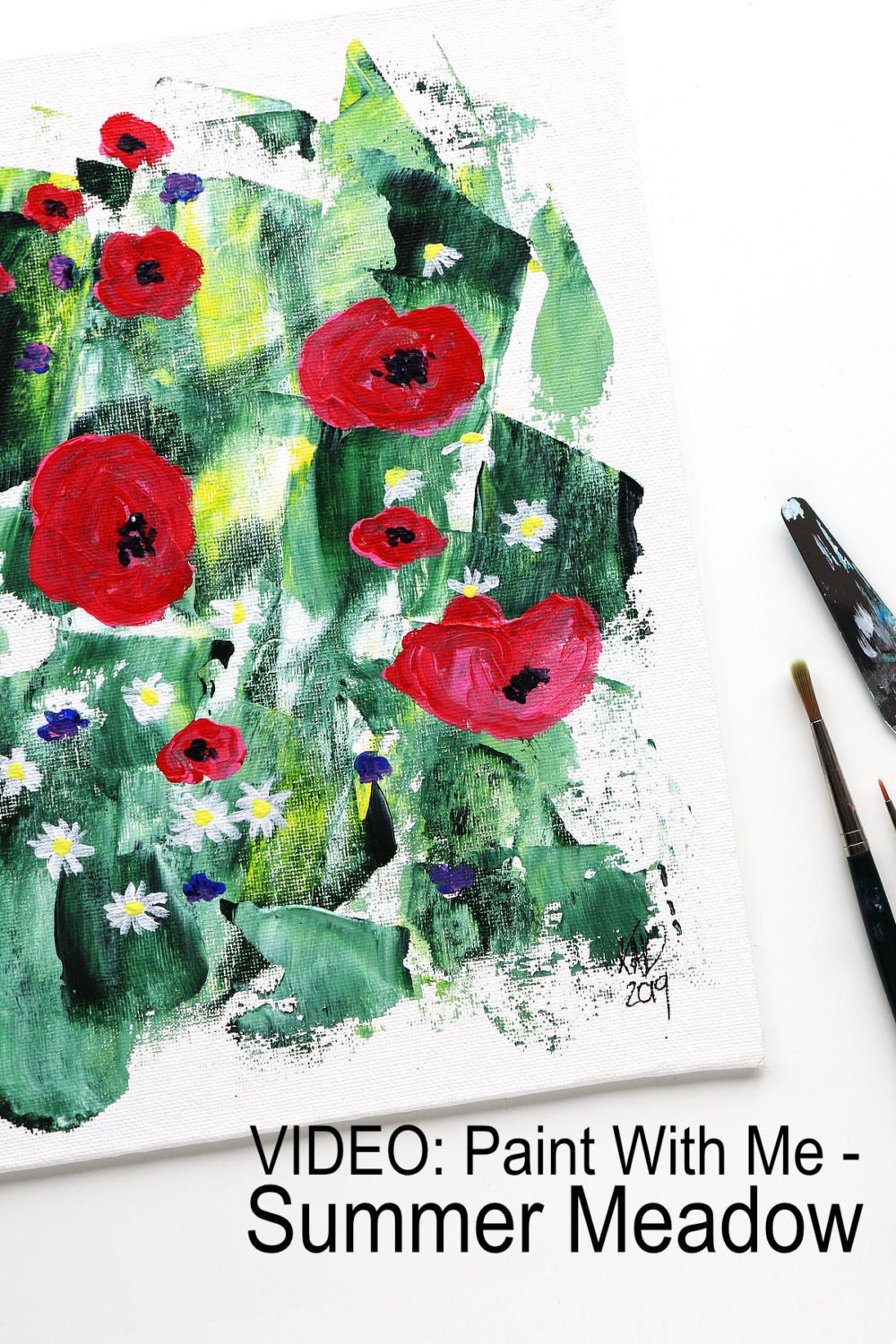 VIDEO: Abstract Summer Meadow Painting tutorial - Kim Dellow